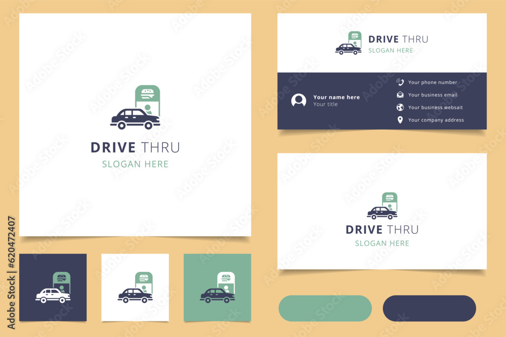 Drive thru logo design with editable slogan. Branding book and business ...
