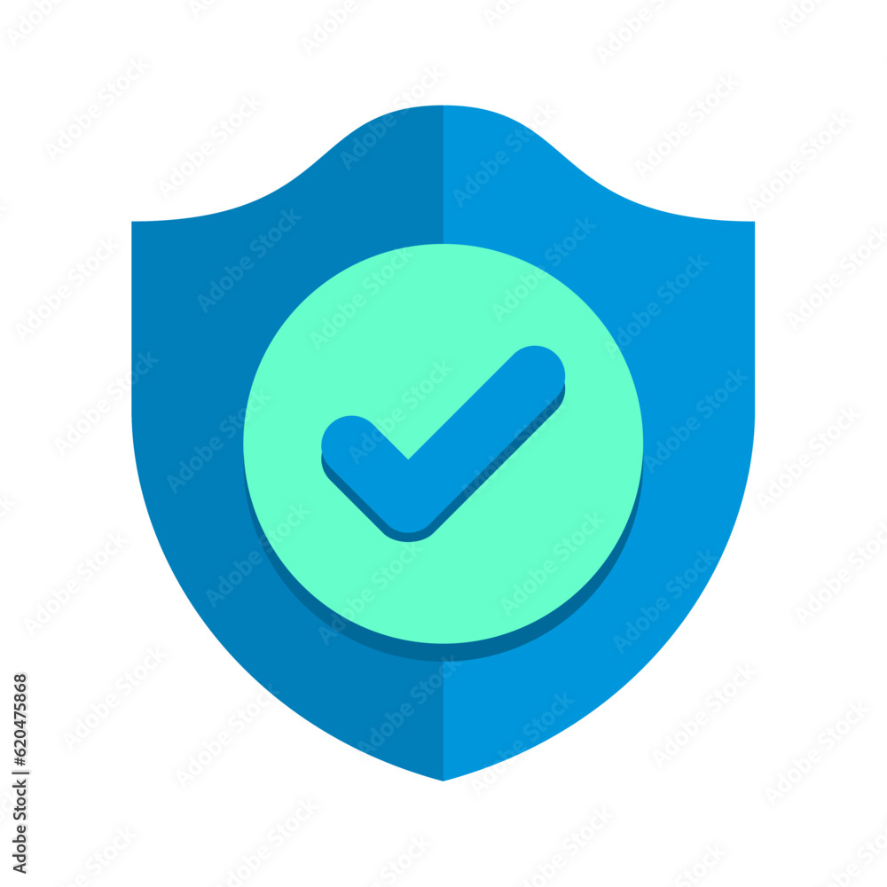 Shield with checkmark icon isolated on transparent background. tick ...