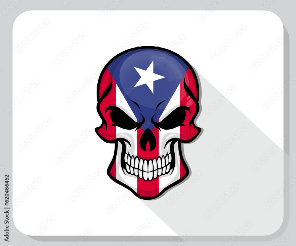 Puerto Rico Skull Scary Flag Icon Stock Vector | Adobe Stock
