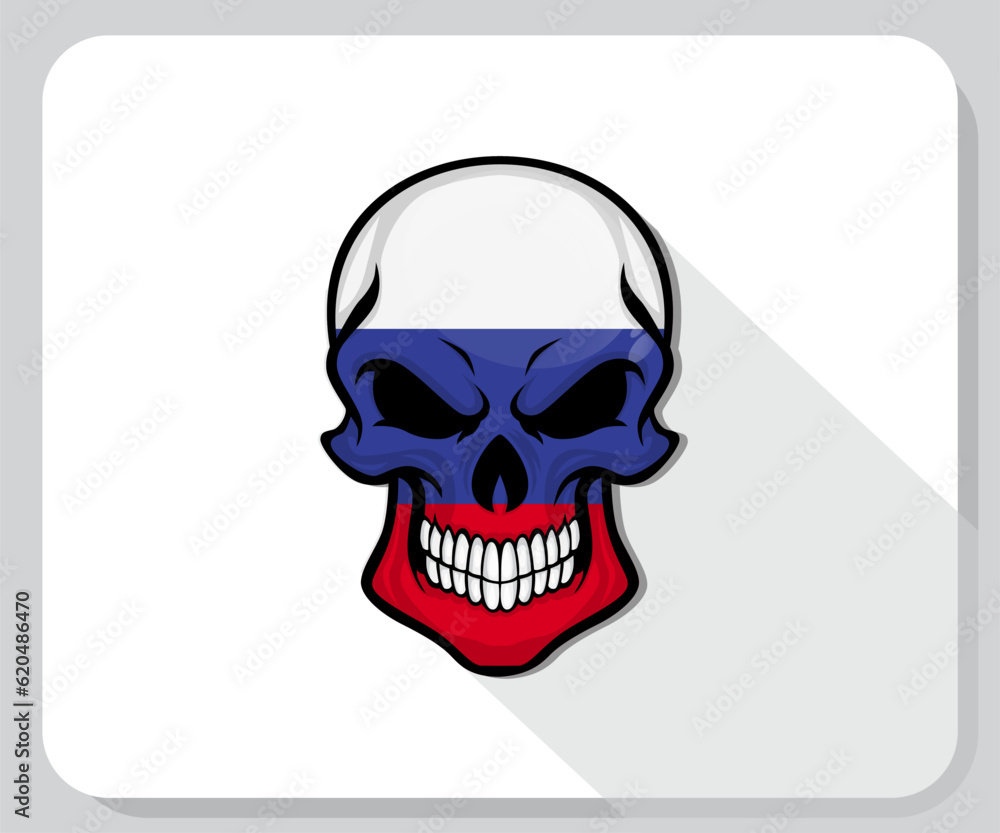 Russia Skull Scary Flag Icon Stock Vector | Adobe Stock