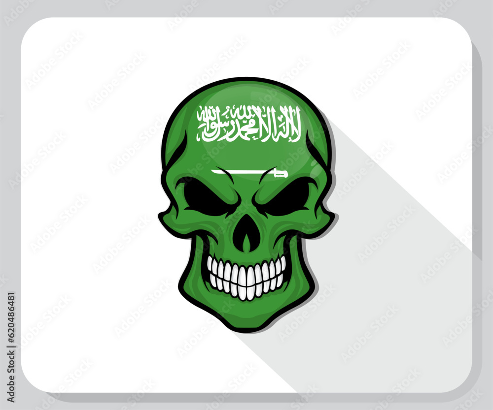 Saudi Skull Scary Flag Icon Stock Vector | Adobe Stock