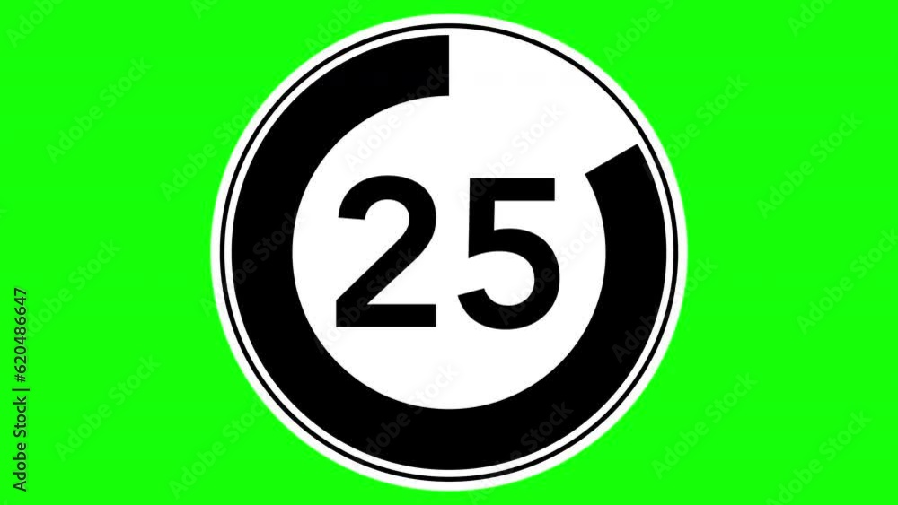 30 seconds simple countdown timer, circular cutout, chroma key background Stock 비디오 | Adobe Stock