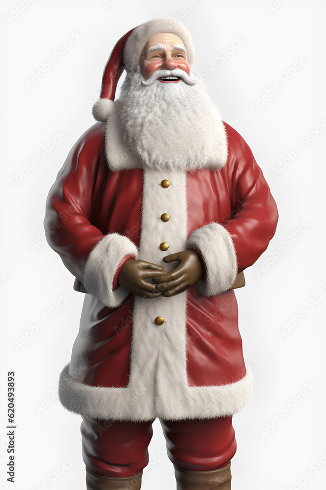 Santa claus, realistic, laughing, full height , realistic 3d full color ...