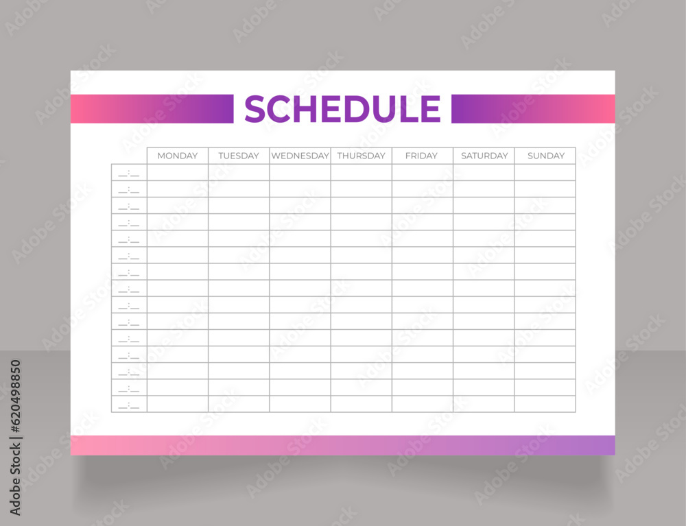 Web designer course schedule worksheet design template. Printable goal ...