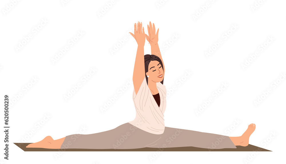 Young Female Character Stretching,do the leg-split, Realxing in Engage ...