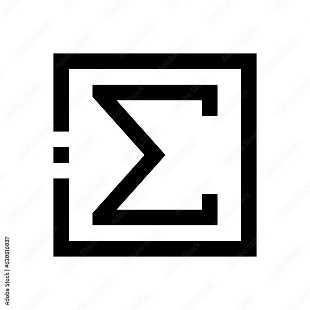 sigma outline icon Stock Vector | Adobe Stock
