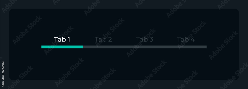 Menu bar with tabs UI element template. Editable isolated vector dashboard component. Flat user ...