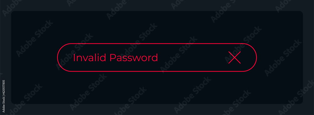 Invalid password UI element template. Editable isolated vector ...