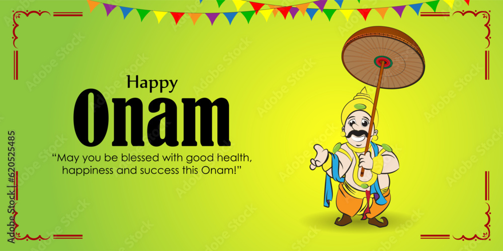 Vector illustration of Happy Onam social media story feed mockup ...