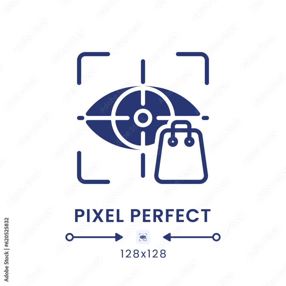 Eye tracking black solid desktop icon. Consumer insight. Neuromarketing ...