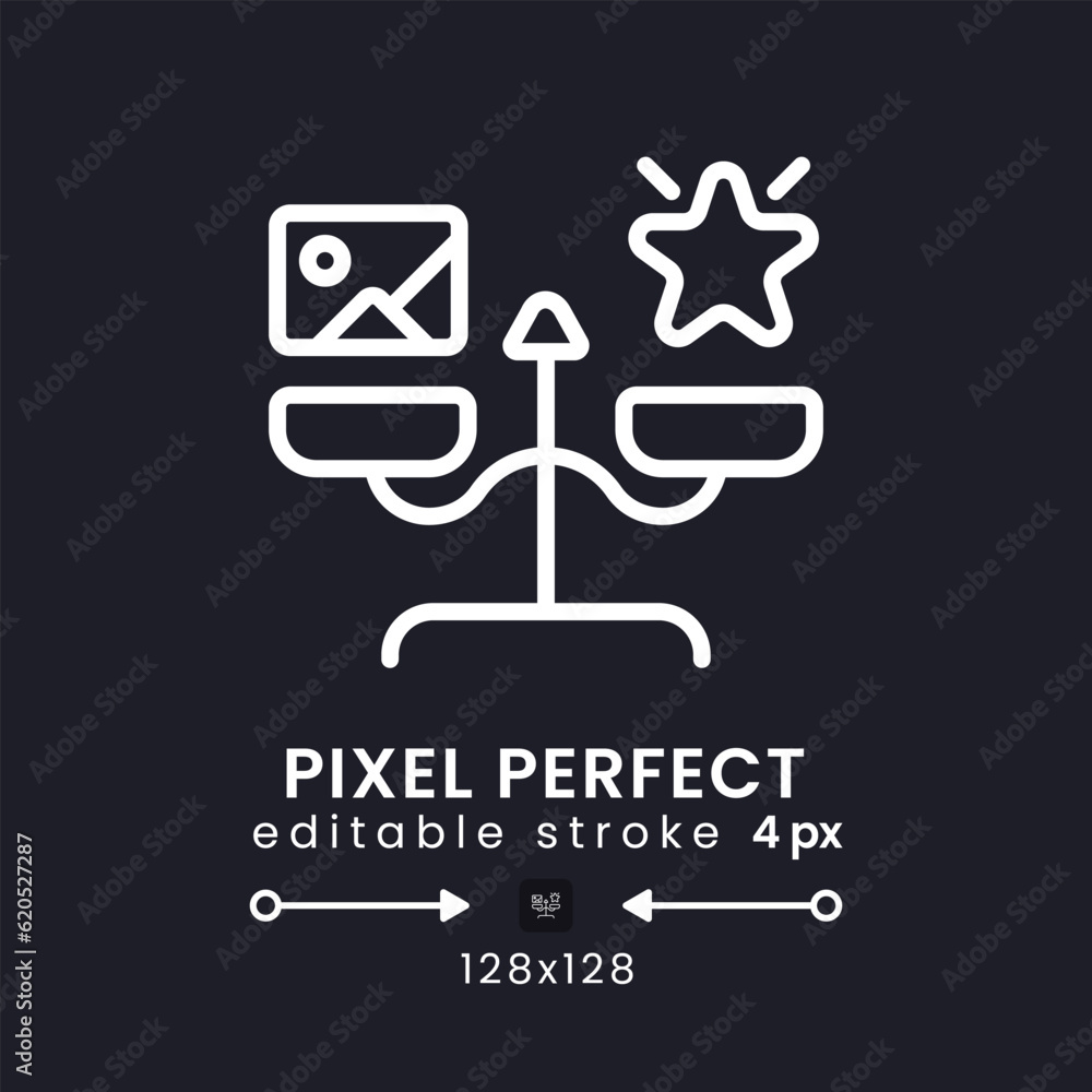 Implicit association testing white linear desktop icon on black ...