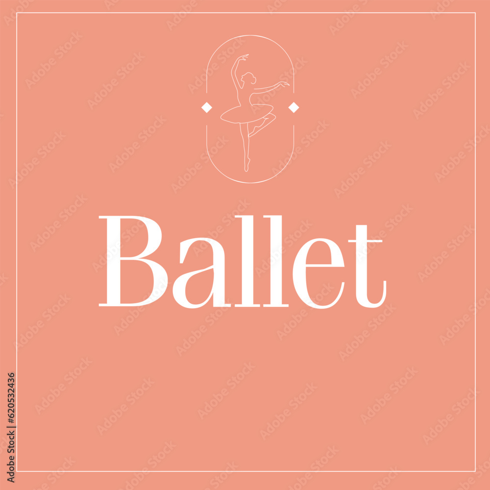 Ballet logo and ballerina girl in vector graphics for the design of a ...