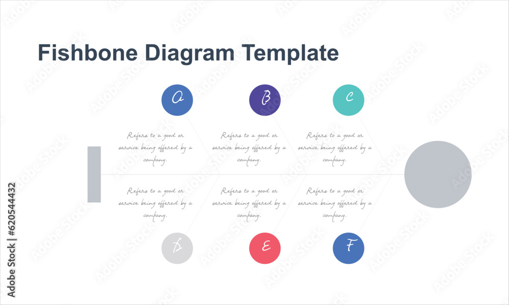 fishbone diagram fish shaped infographic with big circle and icon ...