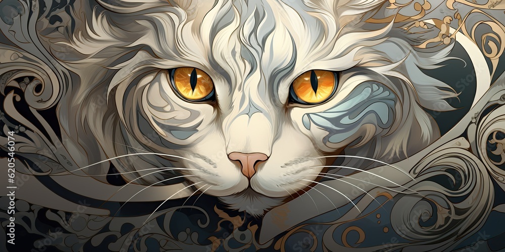 cat eyes digital illustration featuring stylized cat eyes Generative AI ...