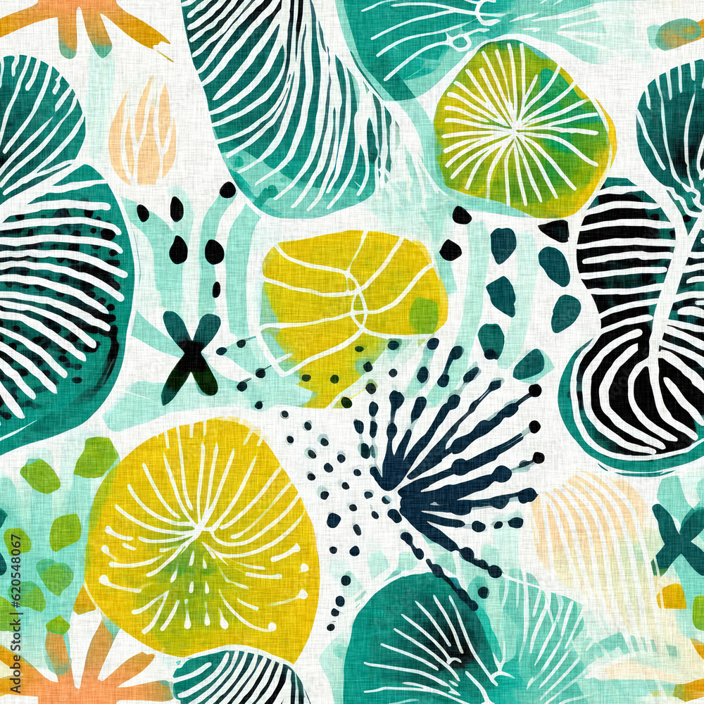 Seamless trendy underwater shell clam repeat background. Tropical ...