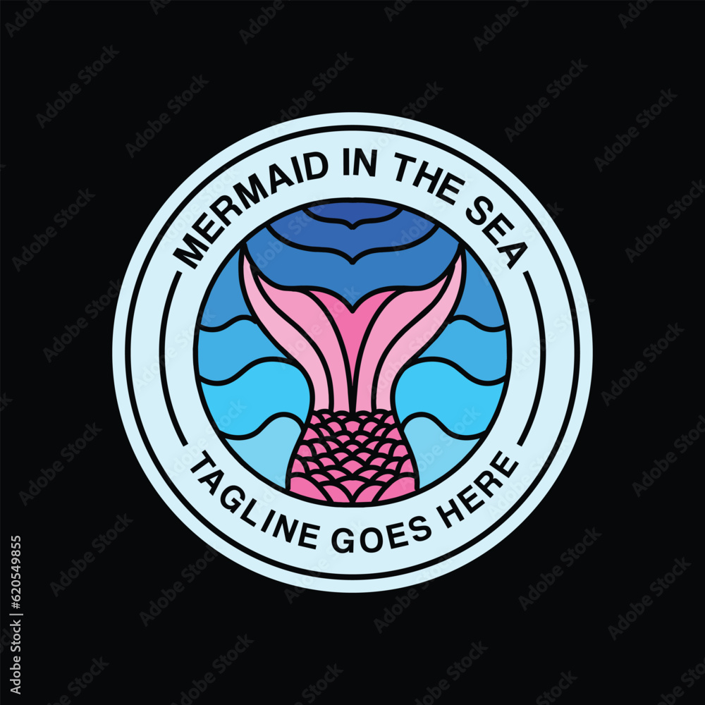 Premium Mermaid Logo Vector Graphic Design illustration Vintage style ...