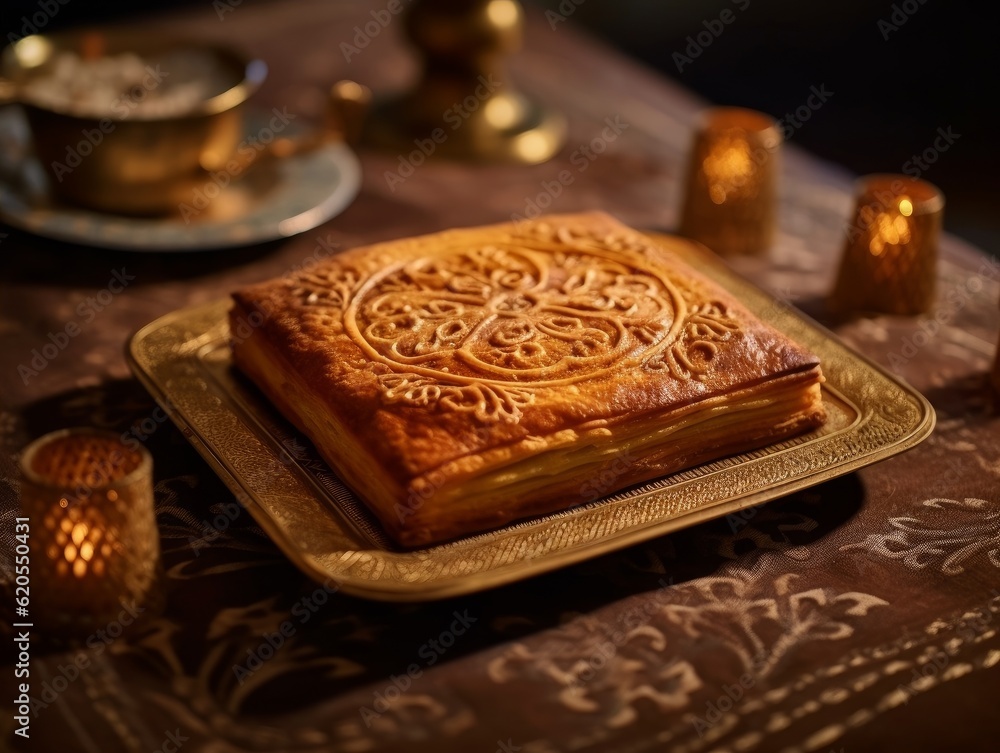 Pâté en Croûte with intricate pastry designs and golden crust ...