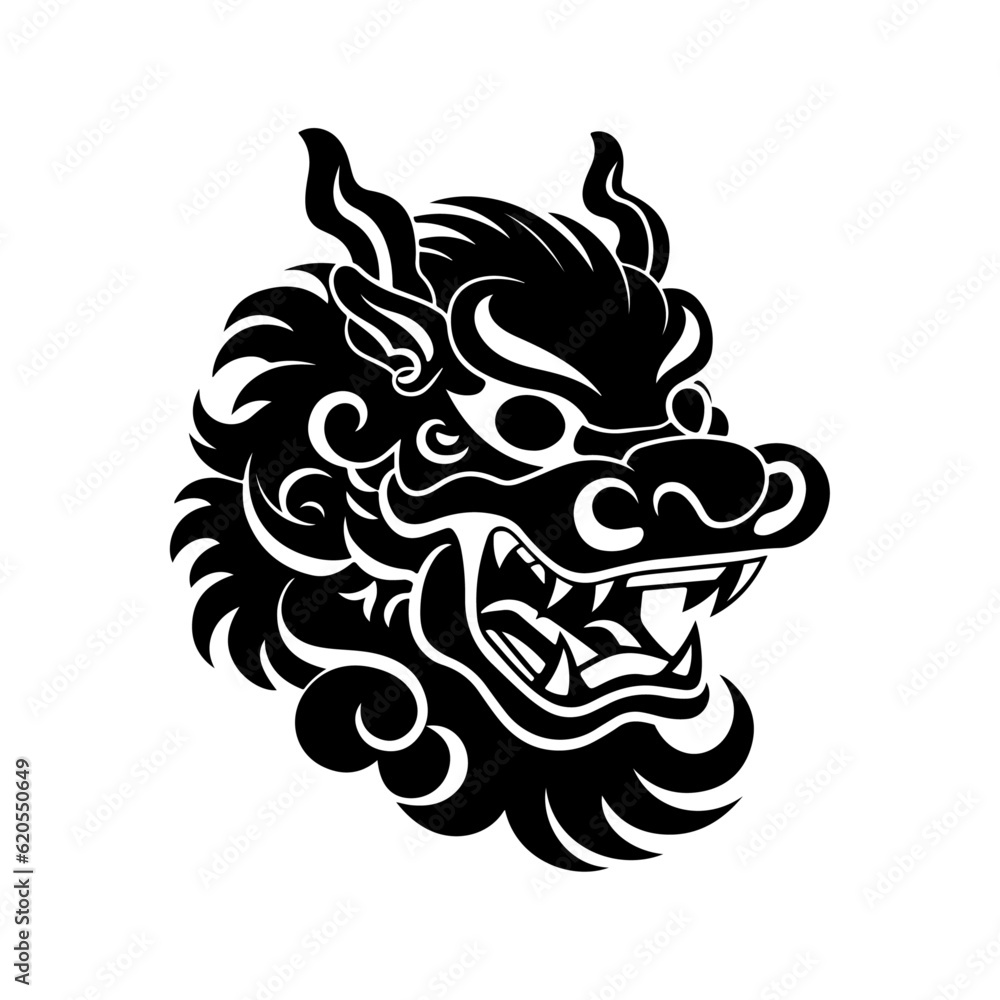 Vetor de Chinese's Dragon Year vector silhouette of dragon black ...
