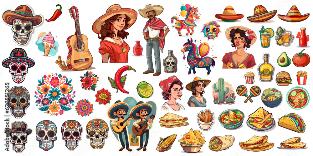 Mexico Icons Carnival, Cinco de Mayo, Mexican Cuisine, Traditional ...