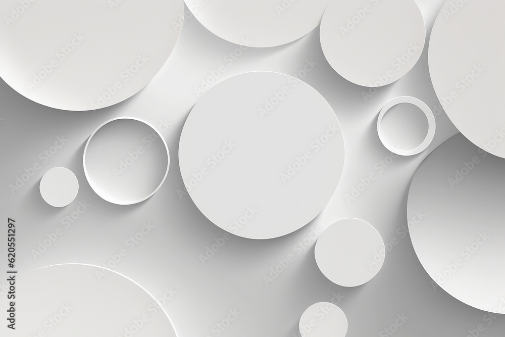 White modern neomorphism abstract background. Abstract 3D circle white ...