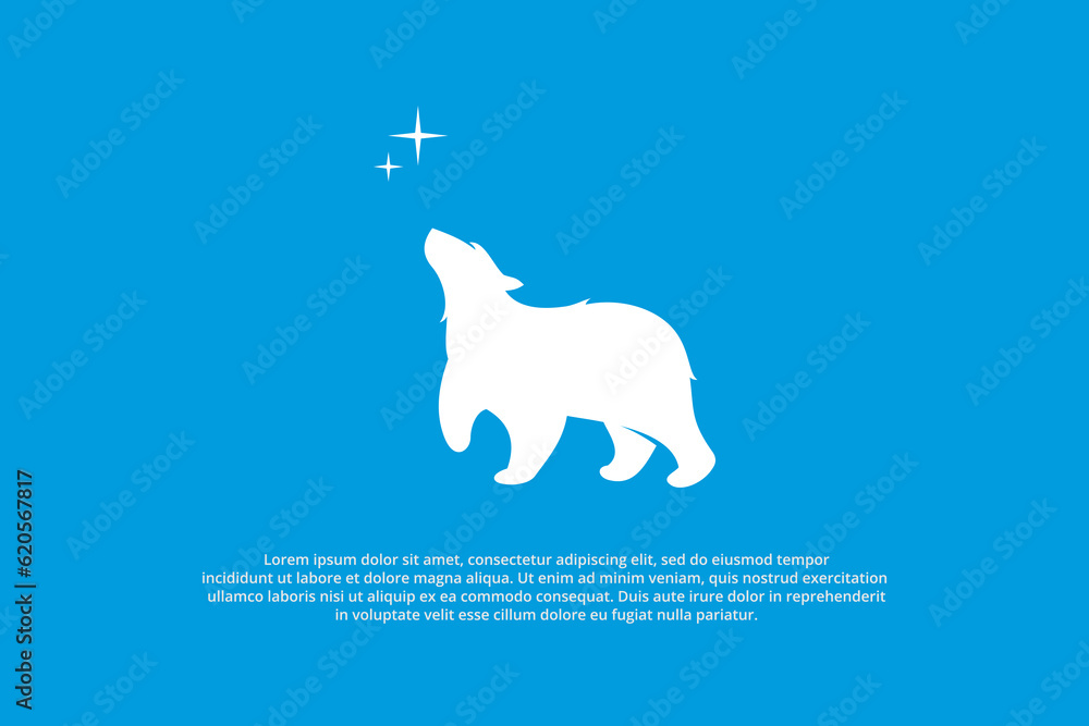 logo polar bear curious star north south pole animal Stock Vector ...
