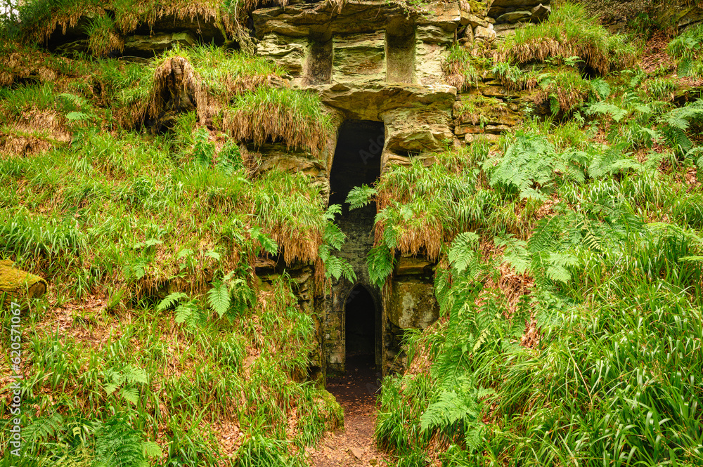 Fotografia do Stock: Hartburn Grotto in a natural cave, in Glebe Woods ...