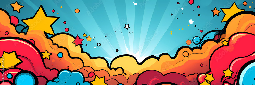 Comics illustration, retro and 90s style, pop art pattern, abstract ...