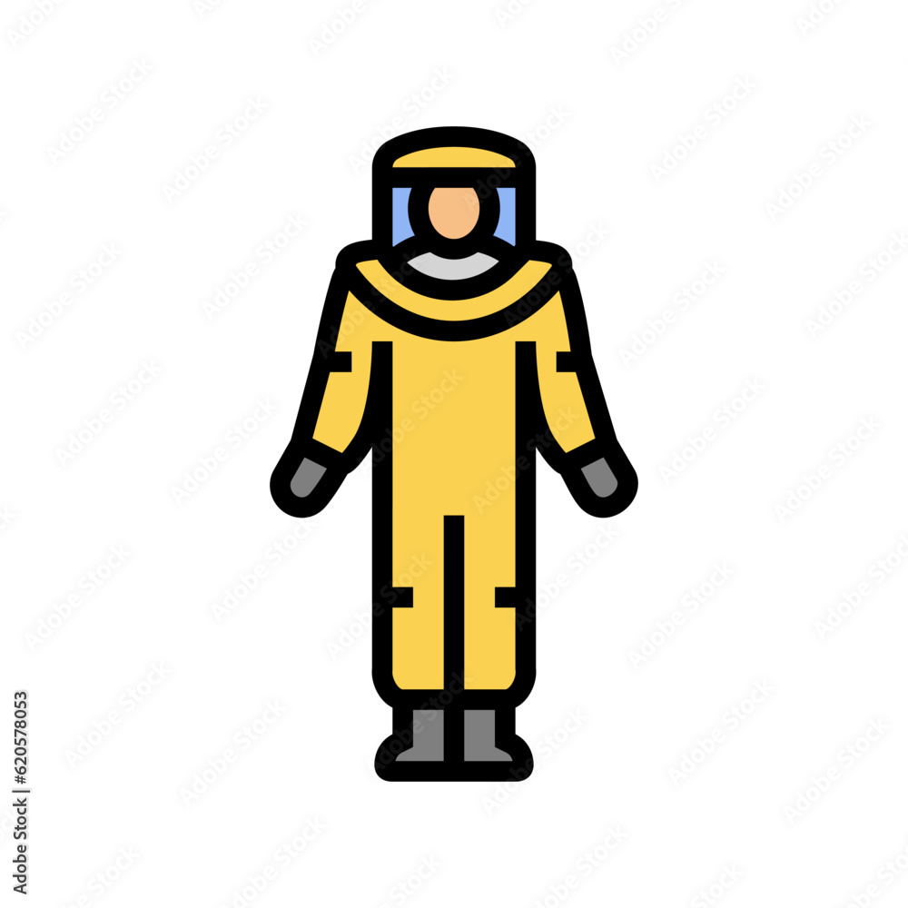 radiation suit nuclear energy color icon vector. radiation suit nuclear ...