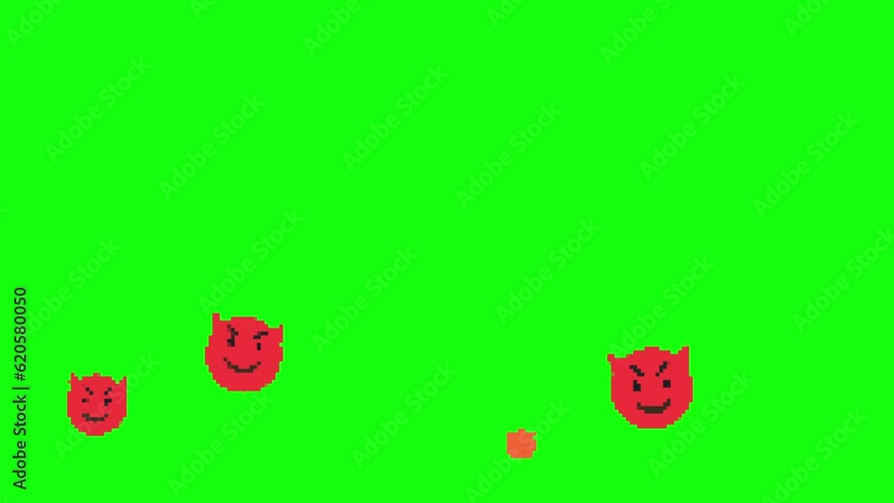 devil smile reaction emoticon green screen Stock 비디오 | Adobe Stock
