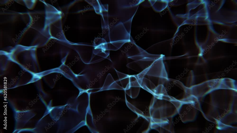 Blue caustic smoke animation background. 2D computer rendering pattern ...