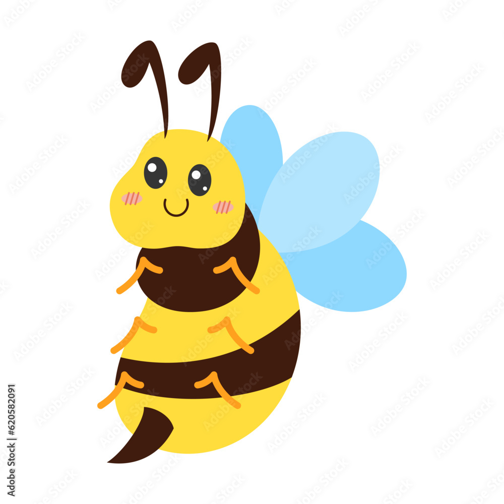 Cute cartoon insects with friendly faces illustration. Cute bugs and ...