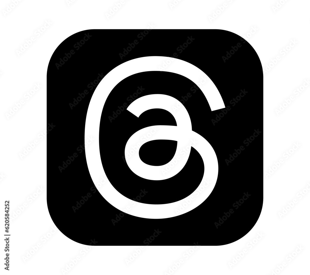 Threads mobile app icon on white background, vector illustration. Meta ...