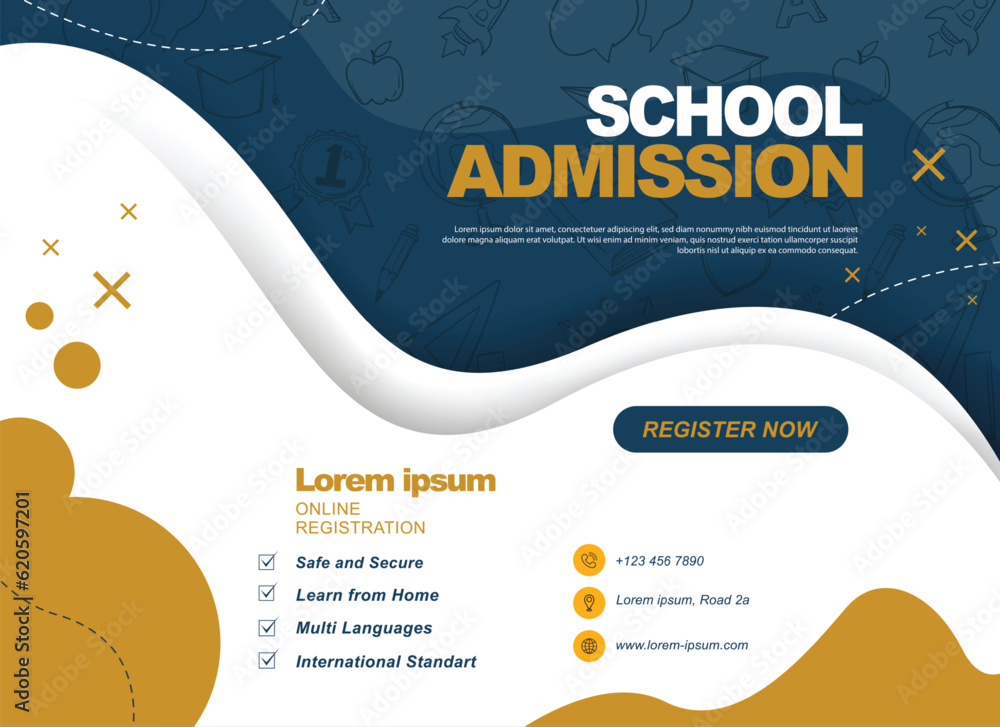 Modern abstract background for school admission design template Stock ...