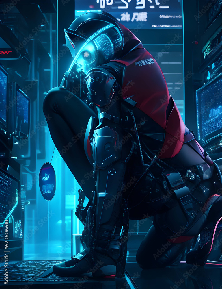 cybersecurity and digital protection. AI-generated Stock Illustration ...