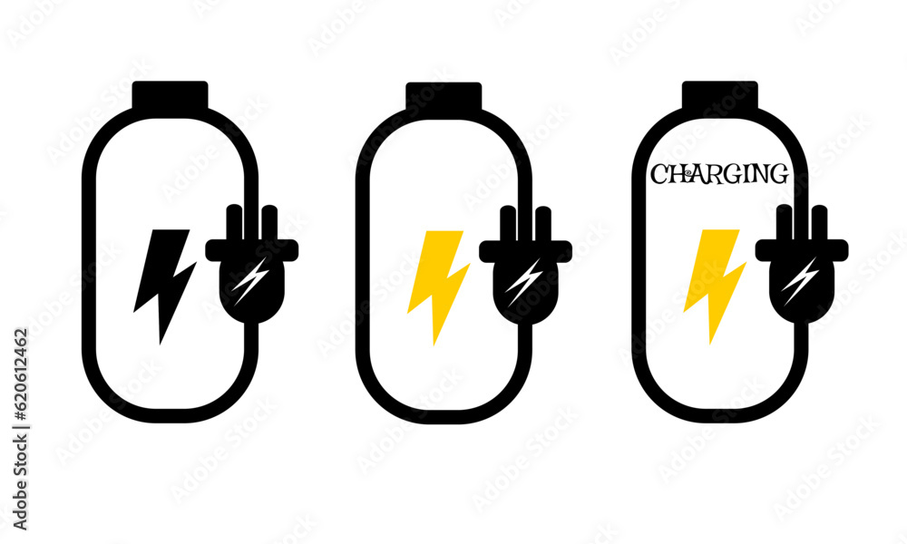electric plug and socket. vector graphic illustration of batery ...