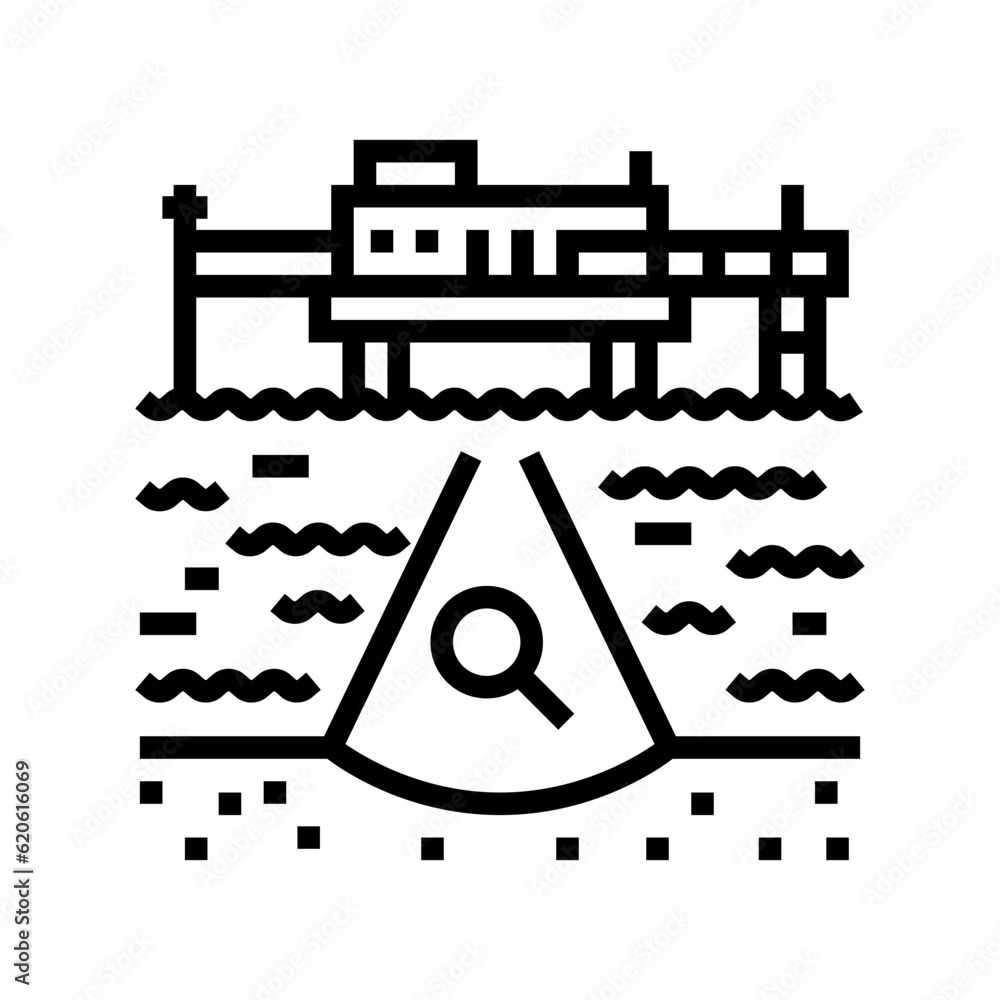oil and gas exploration petroleum engineer line icon vector. oil and ...