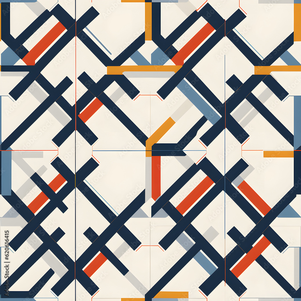 A seamless pattern incorporating a grid system of intersecting lines ...
