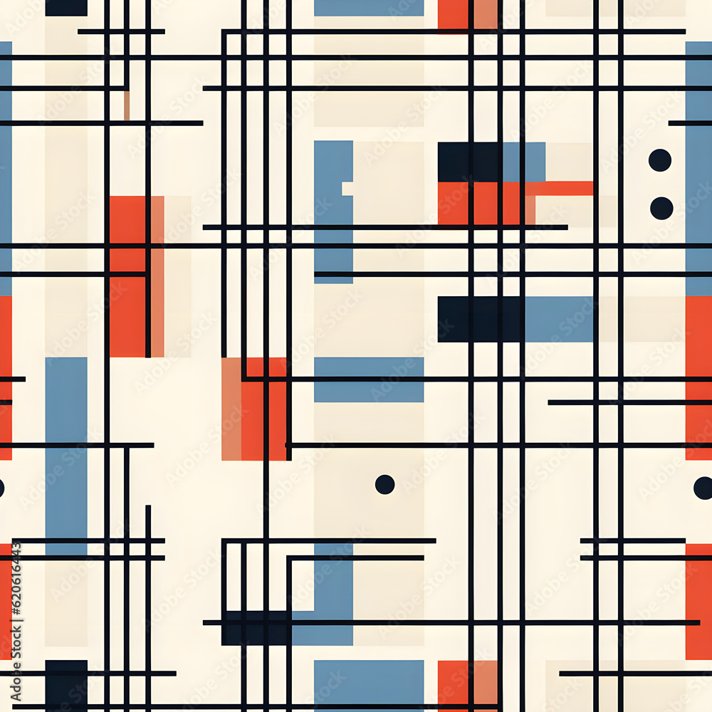 A seamless pattern incorporating a grid system of intersecting lines ...