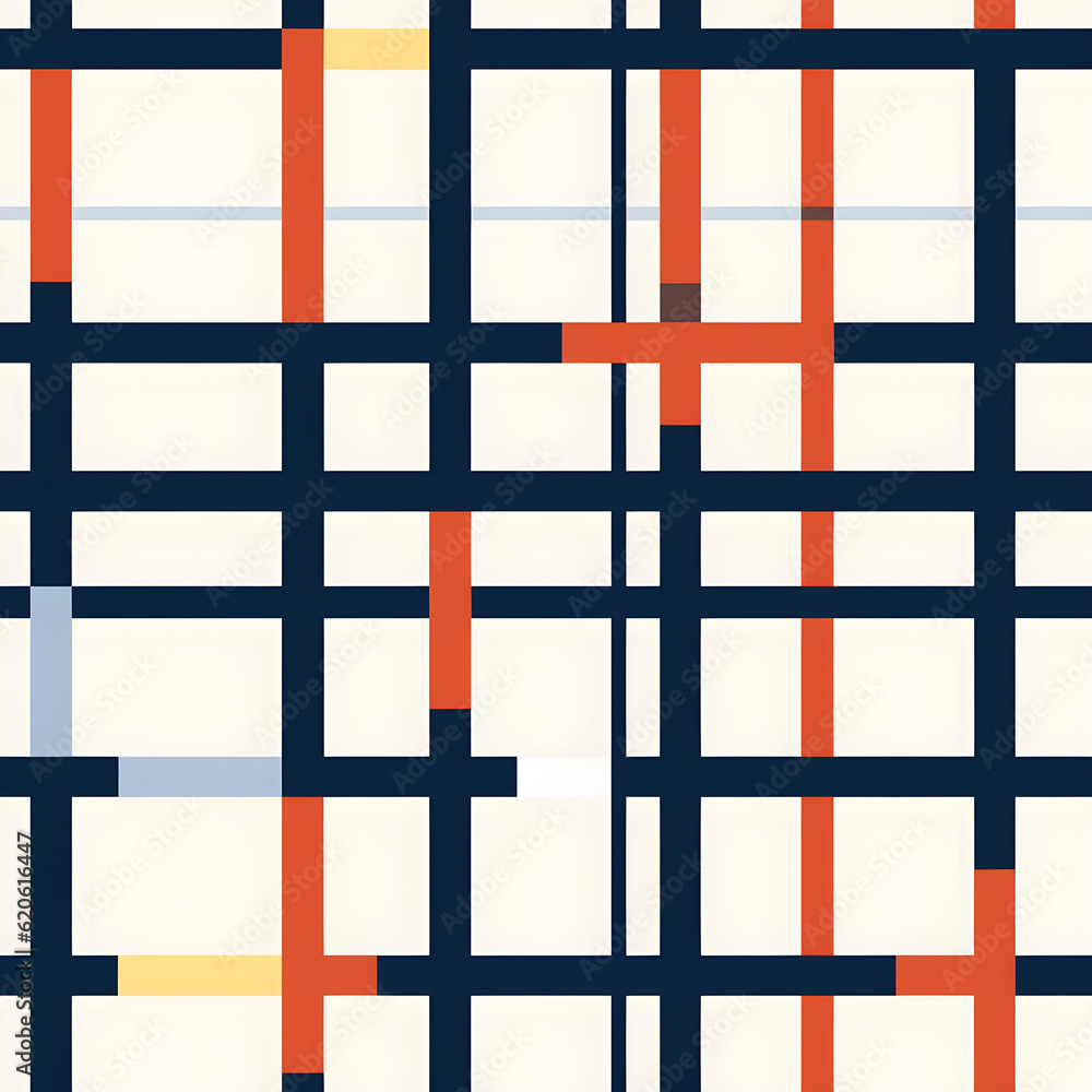 A seamless pattern incorporating a grid system of intersecting lines ...