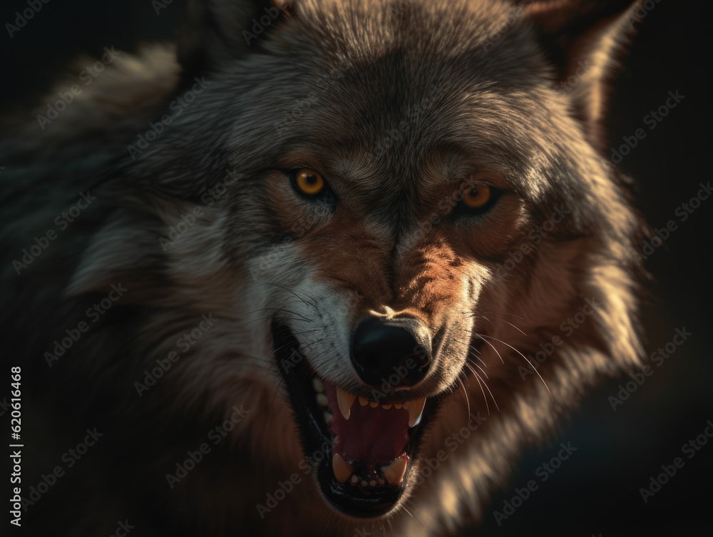 Untamed Fury: Ferocious Wolf Revealing Its Teeth - Strength, Intensity ...