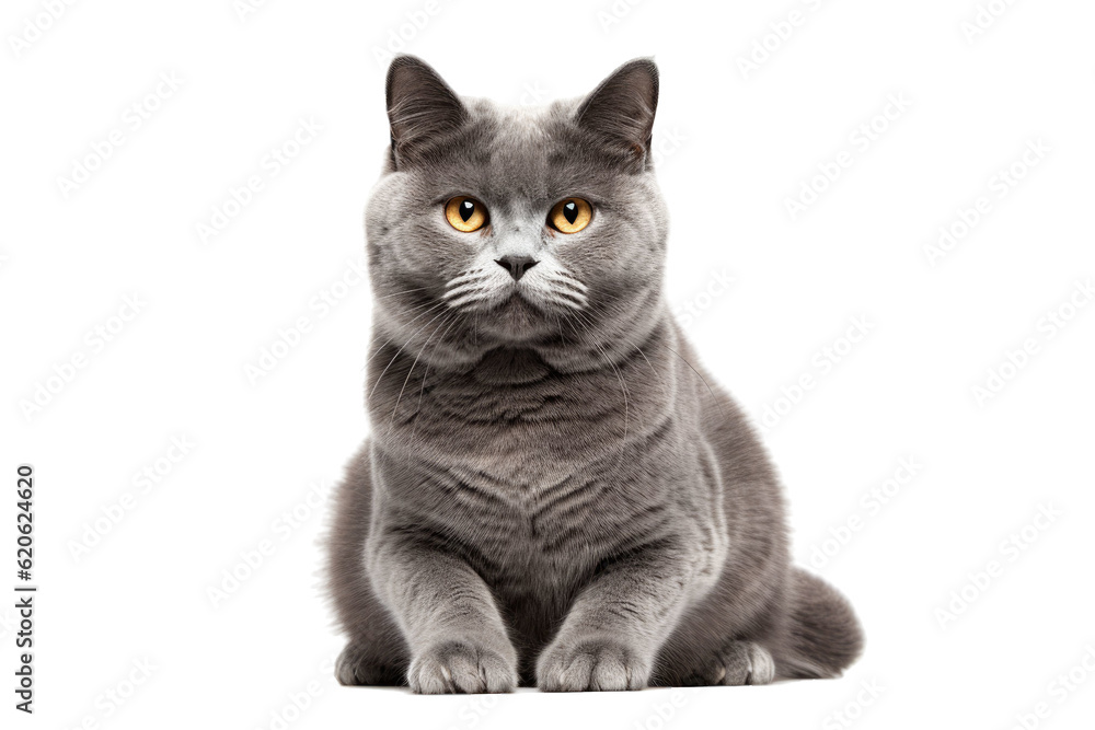 Gorgeous gray feline alone on a transparent background. Stock ...
