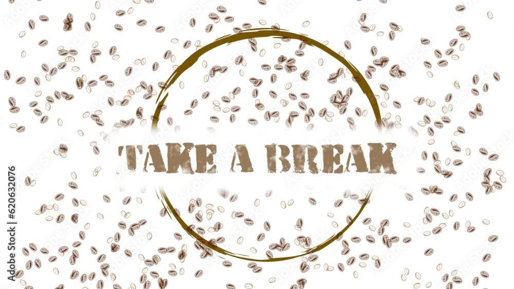 Coffee cup lettering about break time and taking break. Coffee cup ...