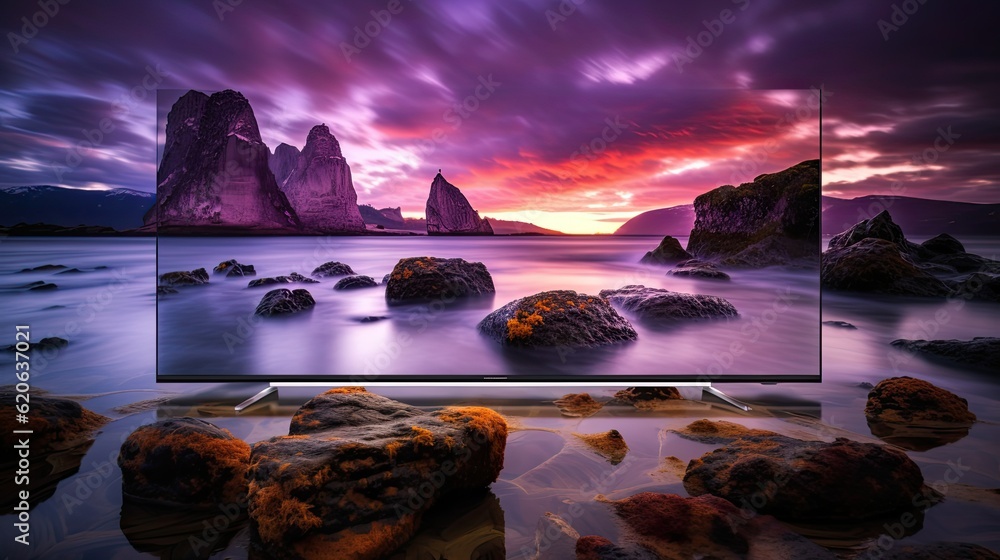 SMART OLED TV promotional photo with beautiful wallpaper, Internet of ...