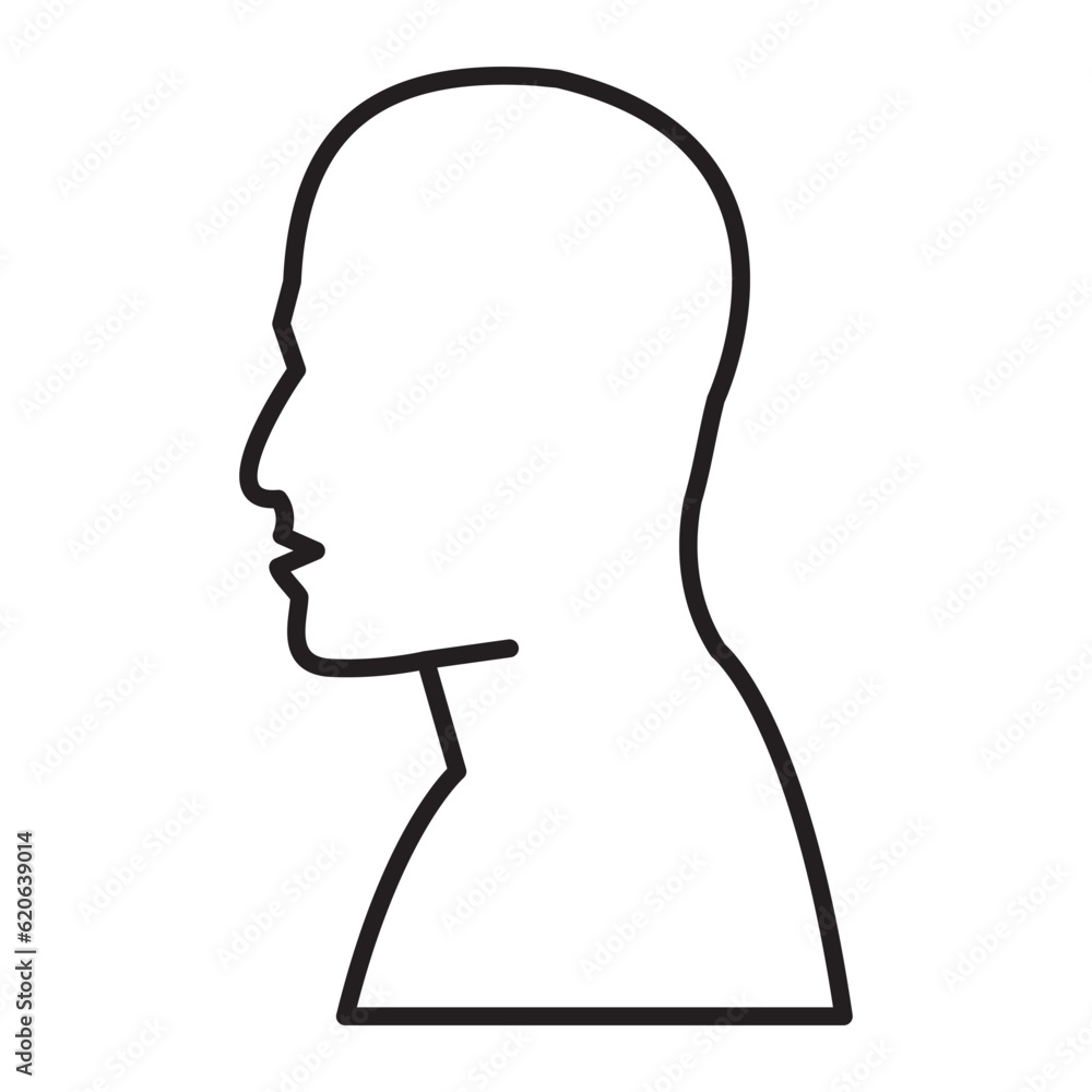 Silhouette of man hairstyles. Outline vector illustration head guy.Male ...