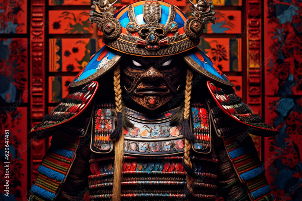 Samurai Armor: An abstract portrayal of the intricate details and ...