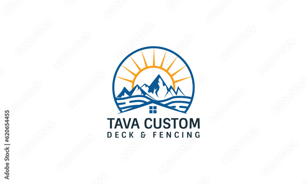 Tava Custom Deck & Fencing Logo Design. Construction logo Stock Vector ...