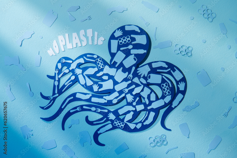 environmental banner plastic garbage trash marine life Stock Photo ...