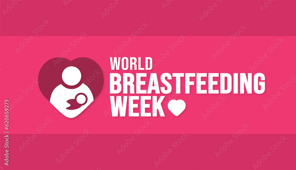 August is World Breastfeeding Week background template. Holiday concept ...