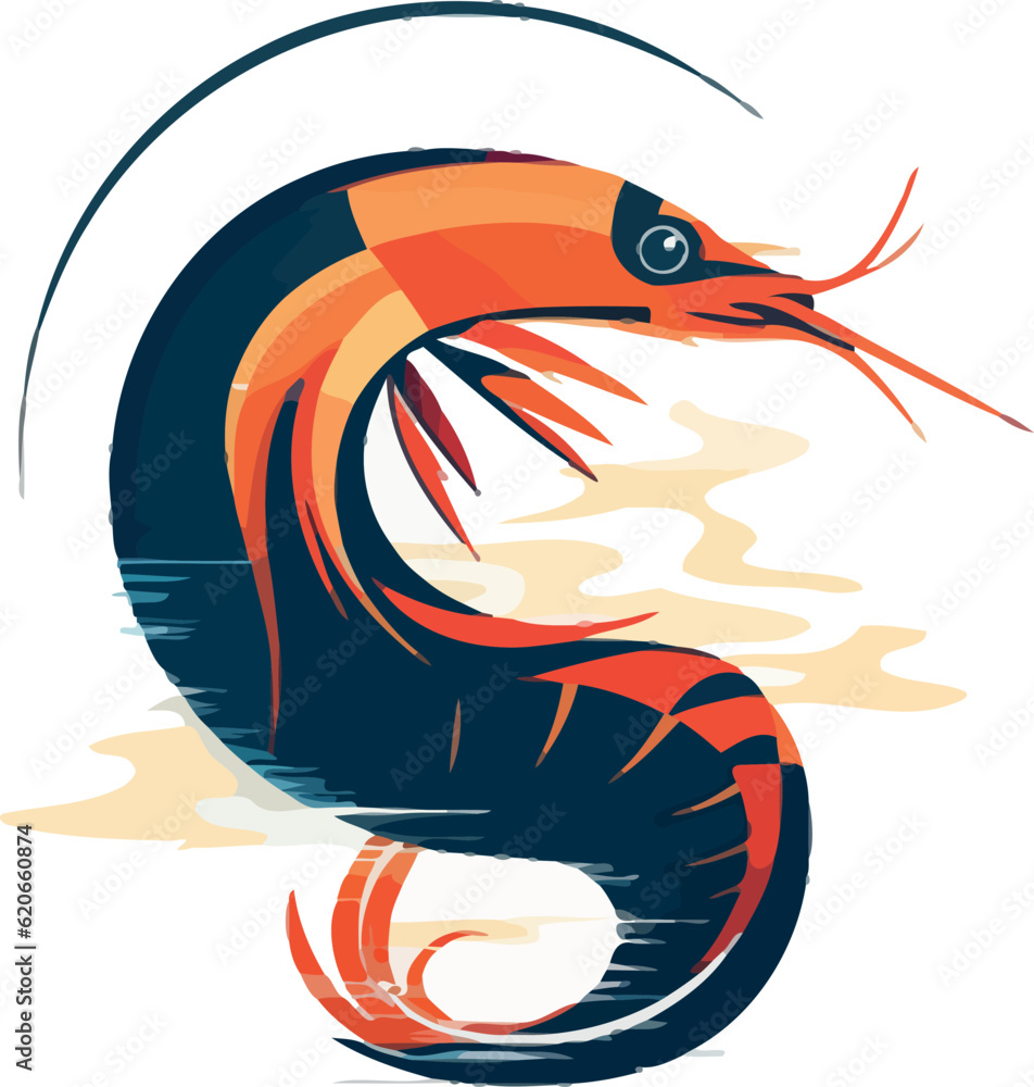 Shrimp cocktail drawing on a white background. seafood for a party or ...