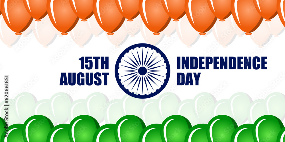 15th August poster design with balloons Stock Vector | Adobe Stock